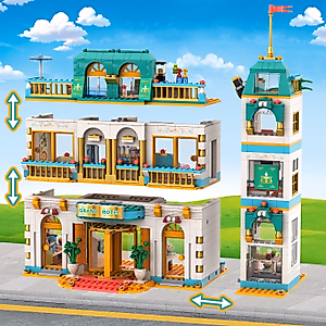 T TLDUEWF Friends Heartlake City Grand Hotel Building Kit, Girls House Building Blocks Toy Gift for Kids Girls Aged 6-12 (1639 Pieces)