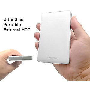 Avolusion T1 Series 1TB USB 3.0 Portable External Gaming Hard Drive (for Xbox One X, S & Series X|S - Pre-Formatted) White