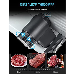 Meat Slicer,TOKASS Electric Deli Food Slicer with Removable 7.5’’ Stainless Steel Blade, Adjustable Thickness Meat Slicer for Home Use, Child Lock Protection, Easy to Clean, Food Slicer Machine-Silver