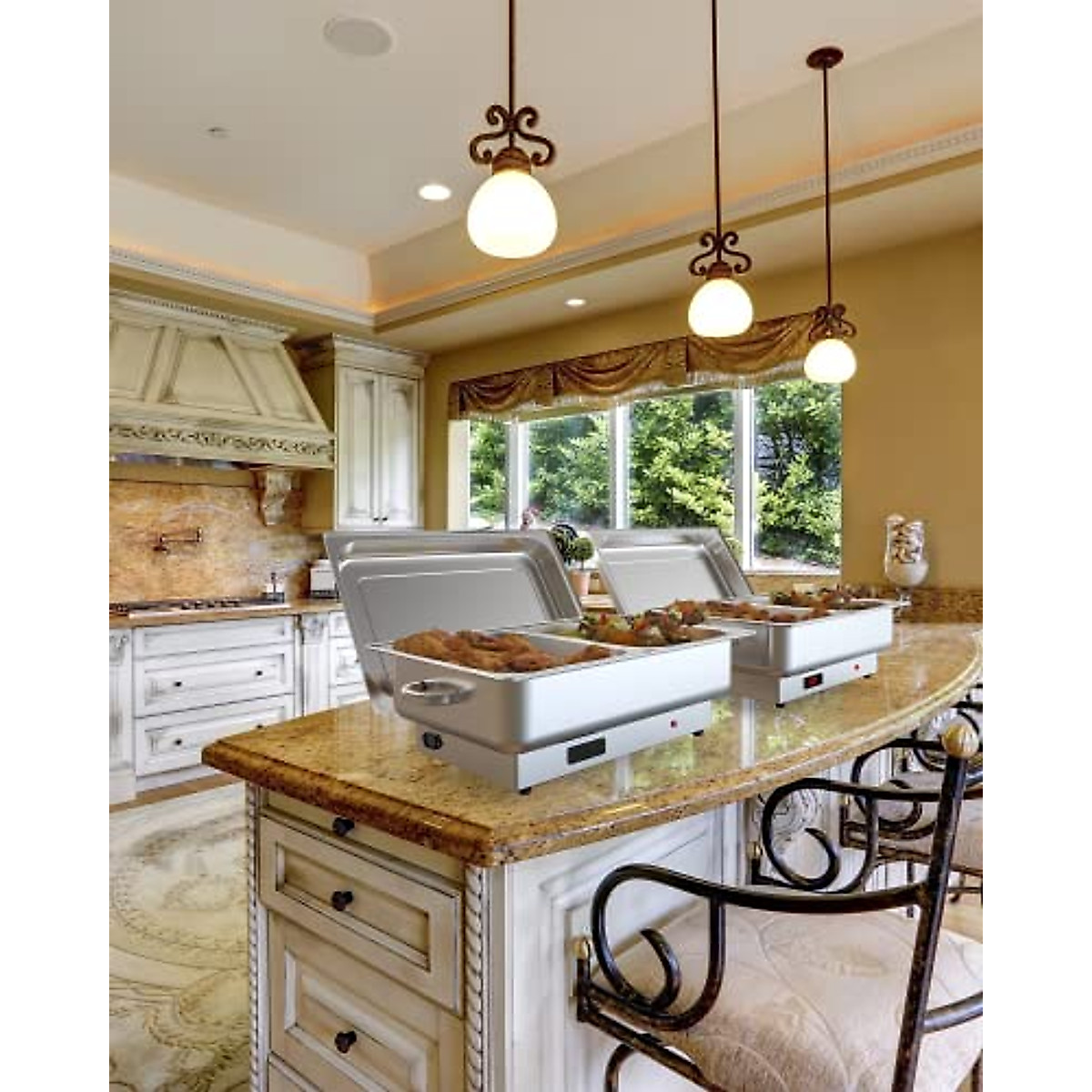 RIEDHOFF 2 x 4.5QT Half-Size Electric Chafing Dish Set with Temperature Control, Stainless Steel Chafer, Food Warmer for Catering and Food Servers