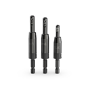 Apopip CC2430 Self Centering Drill Bit Assorted Set Fit for Bosch, Spring Loaded 3-Piece Clic-Change 1/4 in Hex Shank for Fast Bit Changes 3/32", 7/64", 1/8"