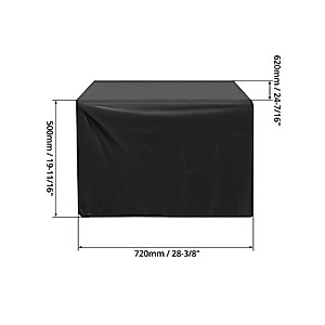 QWORK Universal Planer Dust Cover, Table Saw Cover, Miter Saw Cover, Protect Against Sawdust and Wood Chips, 28.3" x 24.4" x 19.6", Black, Fits Most Planer, Bench Drill Press