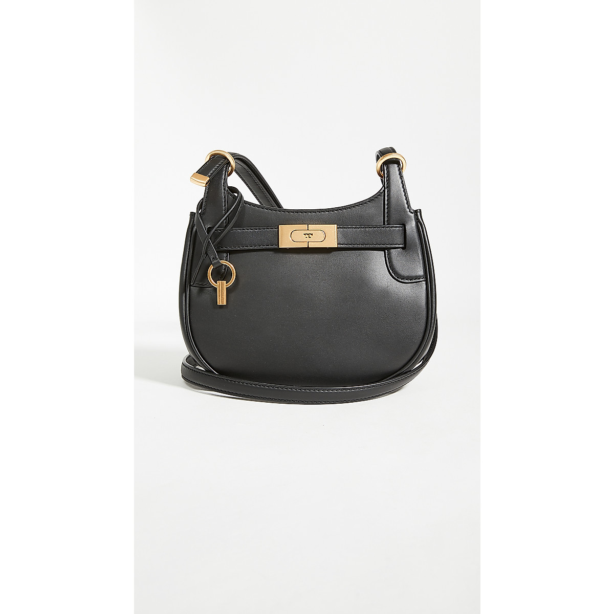 Tory Burch Women's Lee Radziwill Small Saddlebag, Black, One Size