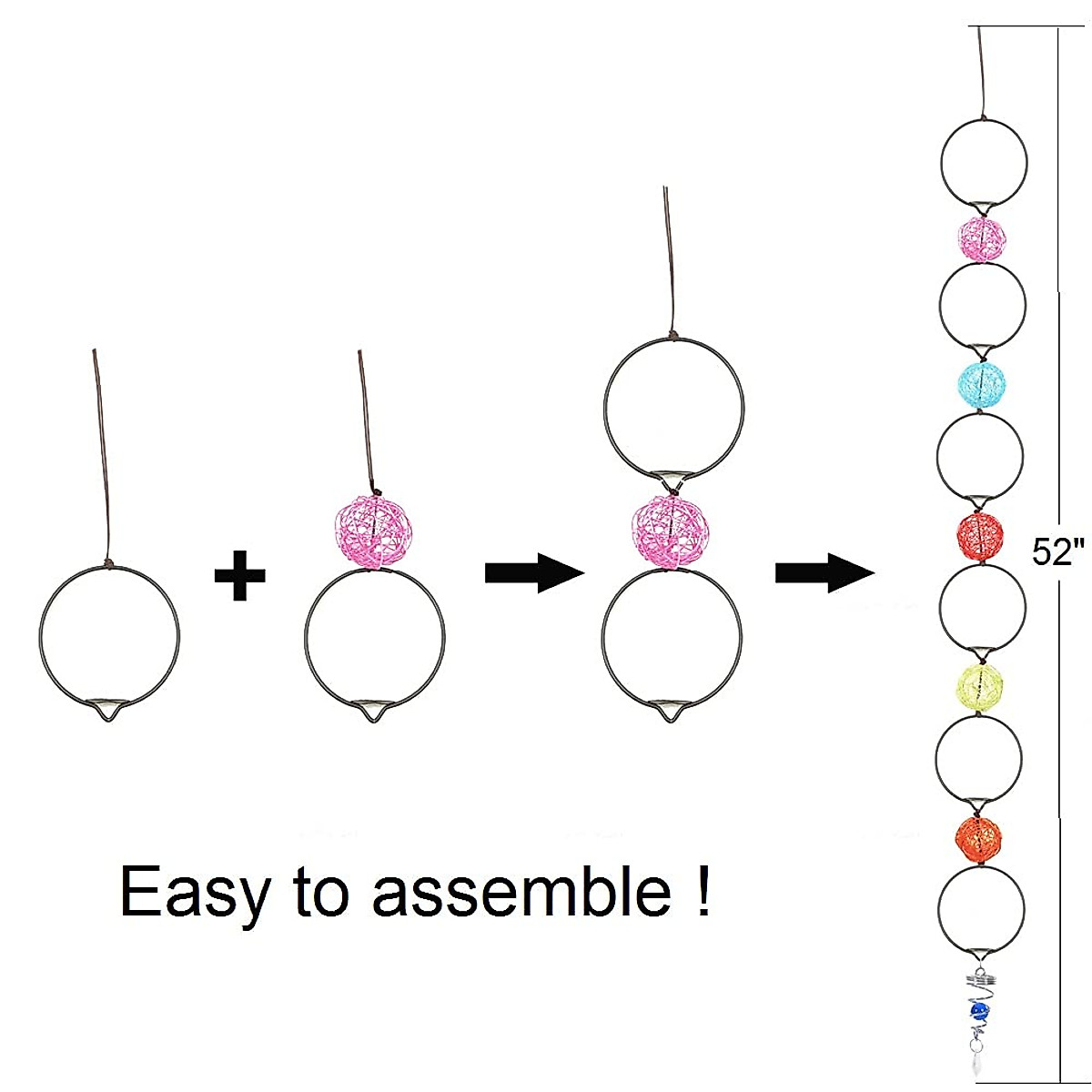 Tillandsiart Air Plant Hanger (Rings & Balls Tillandsia Air Plant Hanging Planter Set) A Unique DIY Kit for You to Hang Air Plants Indoors or Outdoors - Air Plants Not Included.