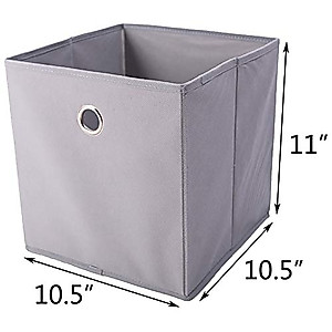 Amelitory Storage Bins Foldable Cube Organizer Fabric Drawer Set of 6 Gray