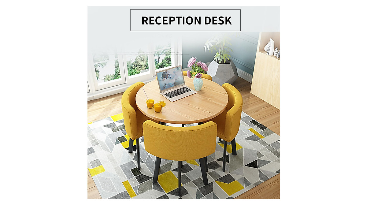 HARELA Office Round Table & Chair Set - Modern Small Conference Furniture