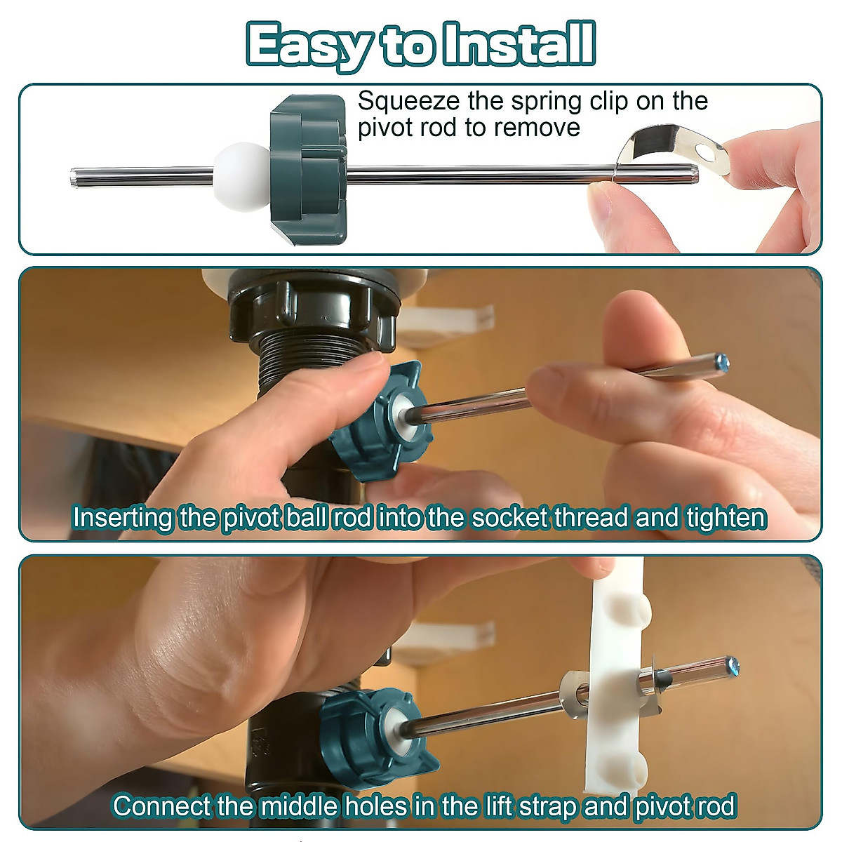 Enhon 2 Pack Lavatory Pop up Center Piece Assembly, Compatible with Price Pfister Pop up Stopper and Other Popular Brands, Replacement for PS2673, Pivot Rod Bathroom Sink Repair Kit, Chrome