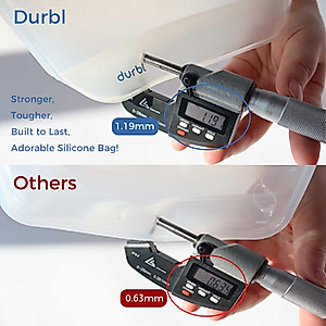 Durbl-Reusable Silicone Bags, 5 Pack(Sky), Snack+Sandwich+Half-Gallon, Microwave, Dishwasher and Freezer Safe Silicone Bags For Food & Travel, Reusable Baggies Perfect for Snack Sandwich Storage