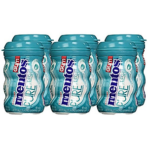 Mentos Pure Fresh Sugar-Free Chewing Gum with Xylitol, Wintergreen, Bulk, 50 Count ( Pack of 6)