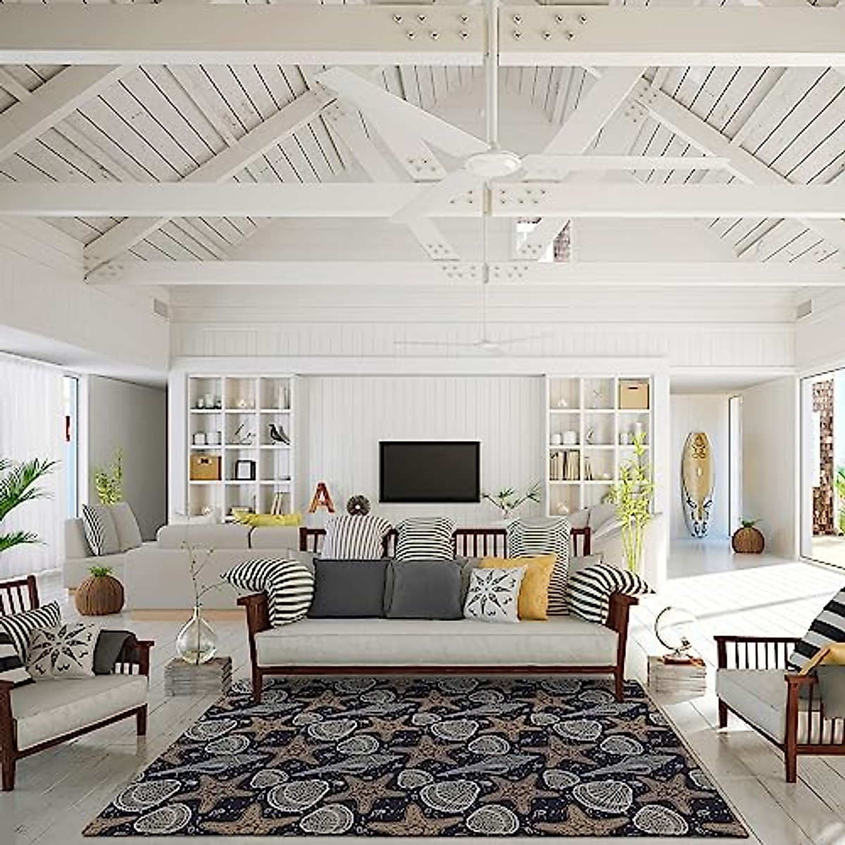 Addison Rugs Indoor/Outdoor Surfside ASR34 Black Washable 8' x 10' Rug