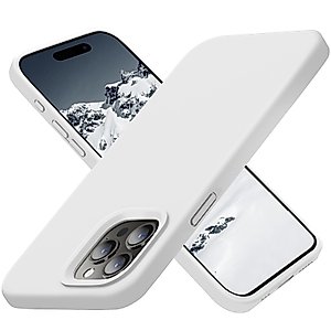 Cordking Designed for iPhone 15 Pro Max Case, Silicone Ultra Slim Shockproof Phone Case with [Soft Anti-Scratch Microfiber Lining], 6.7 inch, White