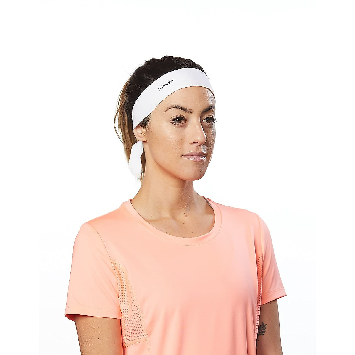 Halo Headband Halo I- Custom Fit- Tie Sweatband for Men and Women, No Slip With Moisture Wicking Dryline Fabric, Bright Orange,One Size