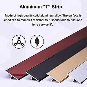 WDJBPSH Red Doorways Transition Strip, Tile to Wood Flooring Seam Binder/Flat Floor Cover, 3 Pcs T Molding Door Thresholds (Size : Width 1.5cm(0.59"))