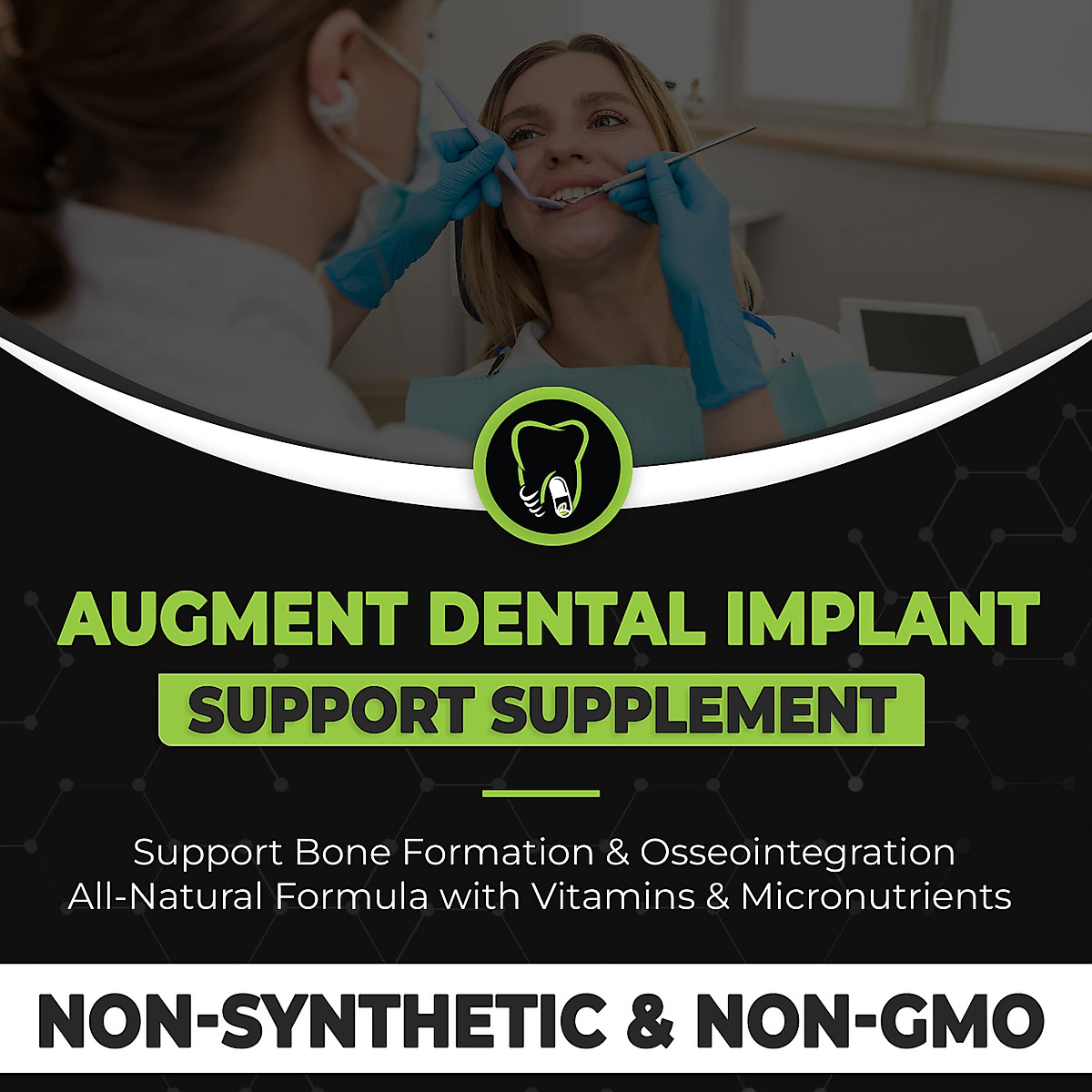 Augment Nutrition Dental Implant Support Supplement - Support Bone Formation & Osseointegration - All-Natural Formula with Vitamins & Micronutrients - Non-Synthetic & Non-GMO (90 Servings)