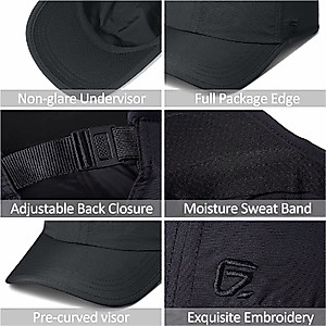 GADIEMKENSD Mens Hats Baseball Cap UPF 50+ Sun Quick Dry Lightweight Breathable Trucker Hat Outdoor Hiking Fishing Run Golf Sports Dad Mesh Hats Running Hat Quick Drying for Men Women Mens Black XL