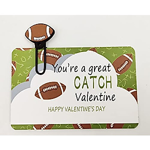 Sports Valentines for Kids Classroom Exchange 24 pcs Sports Bookmarks Basketball Football Baseball Valentines