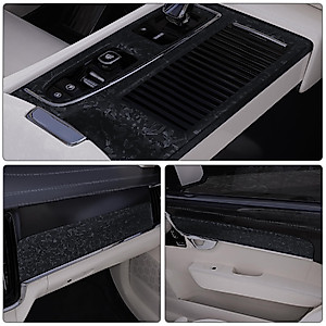 Lypumso Matte Black Forged Carbon Fiber Vinyl Wrap Roll, Anti-Wrinkle Bubble Free Replacement Car Sticker, Premium Self Adhesive Car Wrap Vinyl Automotive DIY Interior Exterior 1ft x 5ft