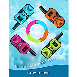4Pcs Walkie Talkies for Kids Toys: Outdoor Toys for 3 4 5 6 7 8 9 10 11 12 Year Old Boys Girls Walkie Talkie Birthday Gifts - Long Range Camping Backyard Wakie-Talkies Party Favors Walky Talky