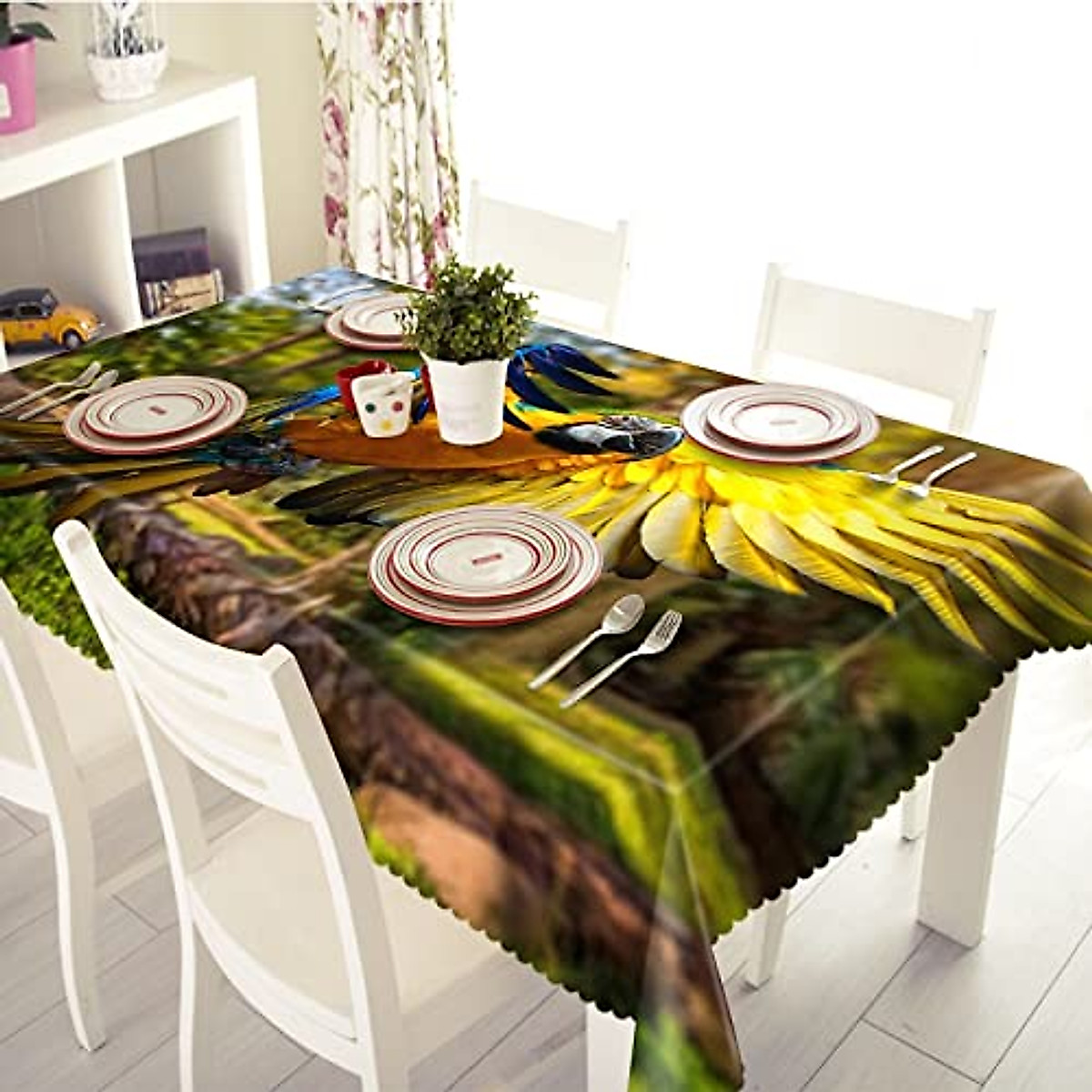 3D Merry Christmas Beach Pattern Waterproof Tablecloth, Oil-Proof Table Cover, Suitable for Kitchen, Dining Room M-1 140x160cm