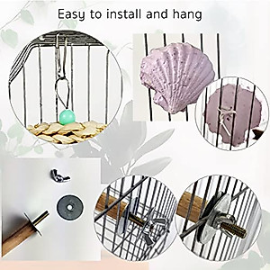 Parrot Chewing Toys (6 pcs) Natural Cuttlebone Bird Beak Trimmer Grinding Stone Lava Block Calcium Stone Bird Perch Cage Toys for Small and Medium Parakeets, Cockatiels, Conures, Budgies, Lovebirds