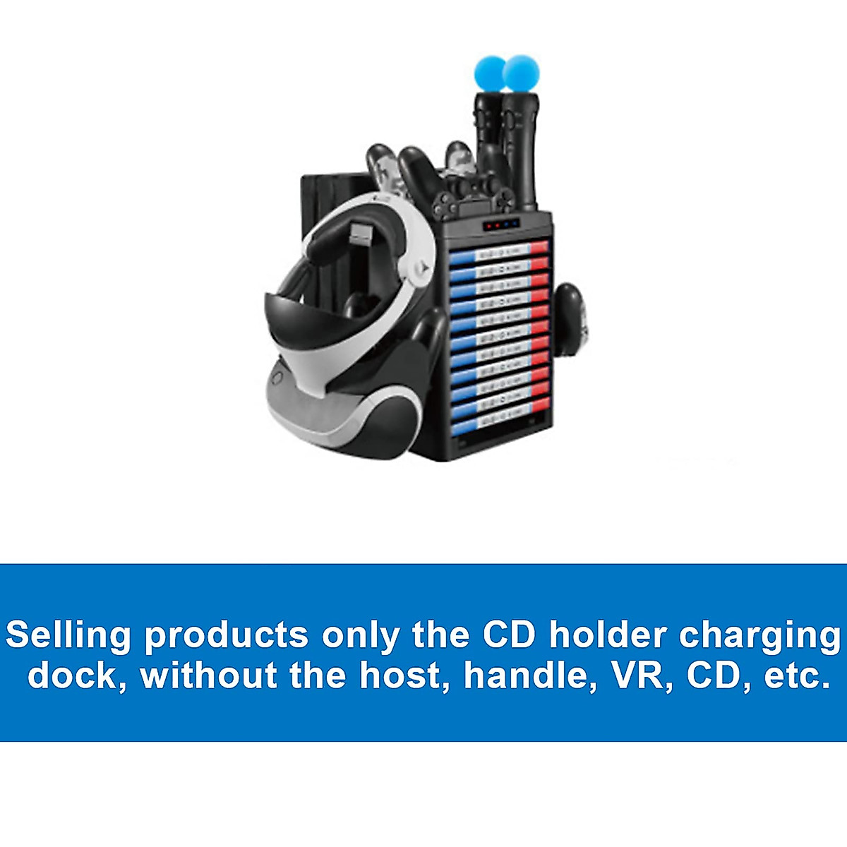 Charging Dock Charger Stand Multi‑Function Charging Dock Cooling Base CD Storage Rack for PS4 for Slim for PRO Host
