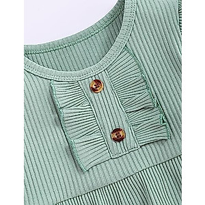 Okgirl Toddler Girl Clothes Cute Crewneck Long Sleeve Green Tops Grey Pants with Headband 3Pcs Outfits Fall Baby Girl Clothes 12-18M