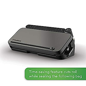 FoodSaver Vacuum Sealer Machine with 4 Settings Including Pulse and Marinate with Sealer Bags and Roll, Handheld Vaccum Sealer for Airtight Food Storage and Sous Vide, Black