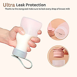 Reusable Milk Storage Bags Breastmilk -Leak Proof Breast Milk Bag 8oz/240ml Great for Traveling/On The Go Pumping- Reusable Baby Food Pouch Pink+Green 2PCS