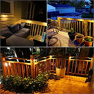 CHINLY Solar Deck Lights 12-Pack Outdoor Waterproof led, Warm White & Color Changing, Fence Post Solar Lights for Stairs, Fence, Deck, Garden, Patio Yard, Porch and Step