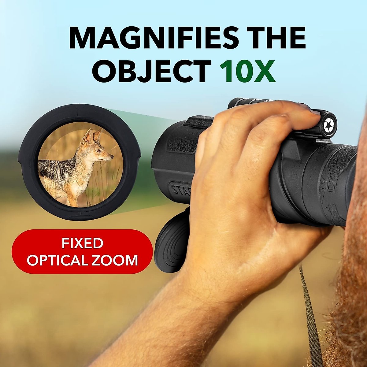 STARSCOPE Monocular G3 - Long-Range 10x42 High Powered Monocular for Bird Watching, Hunting, Sports, and More | Small Monocular for Adults with BAK4 Prism and Wide Field of View
