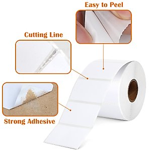 12 Rolls of 1300 2"x1" Direct Thermal Labels for UPC Barcodes, Perforated Address Labels, Thermal Paper Self-Adhesive Label Stickers Tape Compatible with Rollo & Zebra Desktop Printers (12 Rolls)