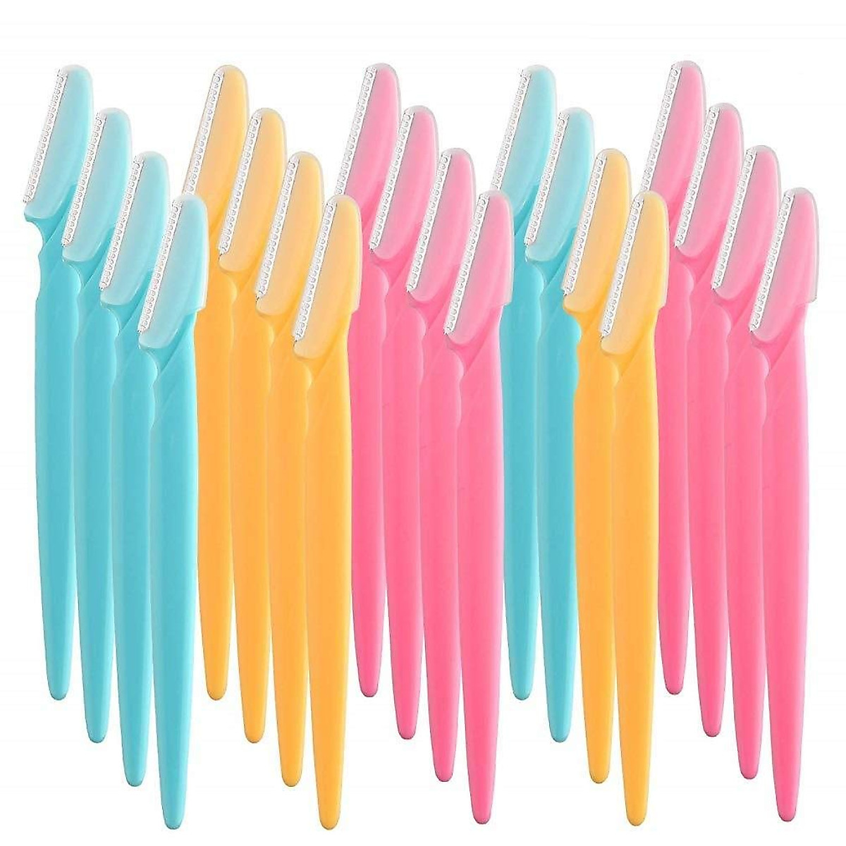 Yzooiyl 24Pcs Eyebrow Facial Hair Razors Precision Trimmer Safety Shaper Shaver Multipurpose for Women and Men with Precision Cover