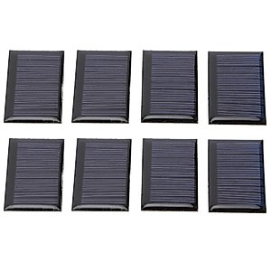 8PCS Mini Portable Solar Panel Cells - 5V 30MA Polycrystalline Silicon Charger Epoxy Plates DIY Toy Materials - Mini Solar Epoxy Charger Panels