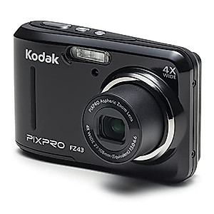 Kodak PIXPRO FZ45 Friendly Zoom Digital Camera (Black) Bundle with 32GB SD Memory Card, Camera Accessory Kit, and AAA Batteries (4-Pack) (4 Items)