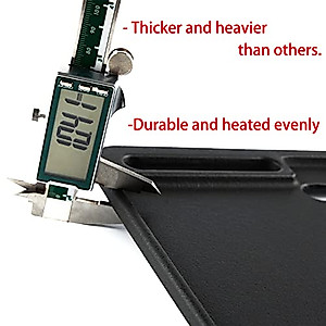 BAC460 Griddle Replacement Parts for Traeger Grill Accessories Traeger Ranger TFT18KLD Traeger Scout Pellet TFT18PLDO Portable Griddle Traeger Reversible Parts Black Top Grate Cast Iron Pan 1 Pack