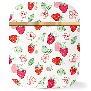 Berkin Arts Compatible with AirPods 1st Generation Case, AirPods 2nd Generation Case Ultra Slim Protetive Cover with Keychain Pop Surrealism Strawberry