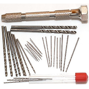 CML Supply Mini Micro Drill Bit Set and Pin Vise Chuck 31 pcs