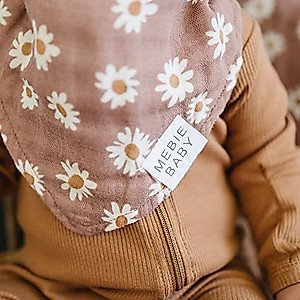 Mebie Baby Muslin Cotton Bib, Modern 3 pack, Lightweight Baby Bib Set for Burp, Spit Up, Drool, Stylish Bandana Bibs Baby Accessories, Use All Day, For Boy or Girl, Great for Gift Registry for Baby