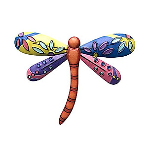 GEZICHTA Metal Dragonfly Garden Wall Decor Outdoor Fence Art Sculpture Set of 4 Outside Hanging Decorations for Living Room, Bedroom