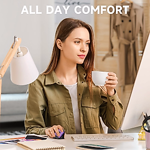 memzuoix Ergonomic Mouse Wireless,2.4G Optical Cordless Mice with 800/1200/1600 DPI,Vertical Computer Wireless Mouse for Laptop, Mac,PC,Desktop (for Right Hand, Large),Purple Mouse