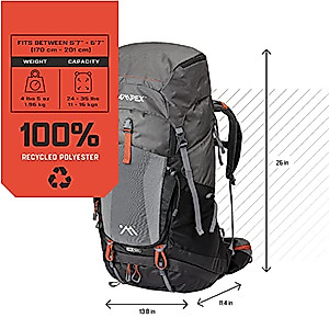 AMPEX Hiking Backpack | Camping Essentials Lightweight Backpack for Men and Women, Travel Bag for Backpacking, Camping, Hunting and More (50 Liter Size)