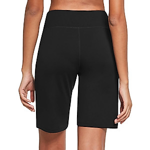 BALEAF Women's 10" Bermuda Long Shorts Running Athletic Shorts High Waisted Casual Summer Knee Length Black Size XL