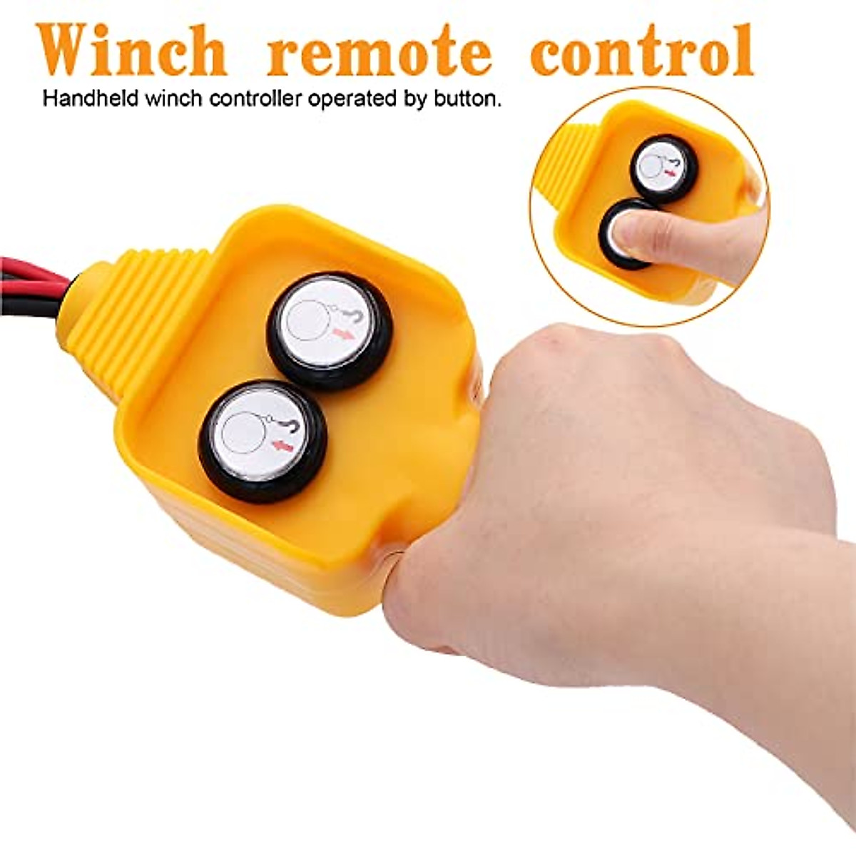 Torkettle Winch Hand Control Assembly Controller with Solenoid Relay Built-in for 1500lbs to 4500lbs 12V Electric Winch