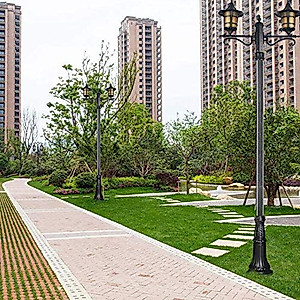 Modern High Pole Street Light European-Style Courtyard Post Light Outdoor Die-cast Light Waterproof Dual-Head Aluminum Pole Light LED Street Lamp Villa Park Solar Landscape Street Lamp