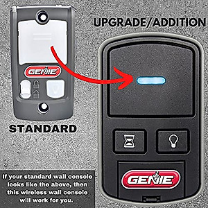 Genie Intellicode Garage Door Opener Wireless Wall Console for use with Genie Openers Made after 2013 - Model GWWC-R,Black