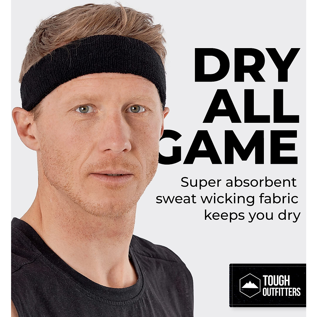 Running Headbands for Men and Women - Athletic Sweatband - Terry Cloth Bands for Basketball, Tennis, Football, Gym, Running, Cosplay & Costumes