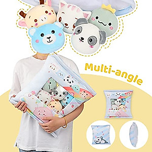 AIXINI a Bag of Animal Snack Pillow Plush Pudding Cat Panda Removable Stuffed Animal Sets Creative for Kids