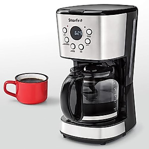 Starfrit 12-Cup Electric Drip Coffee Maker, 1.8 L, Black/Silver