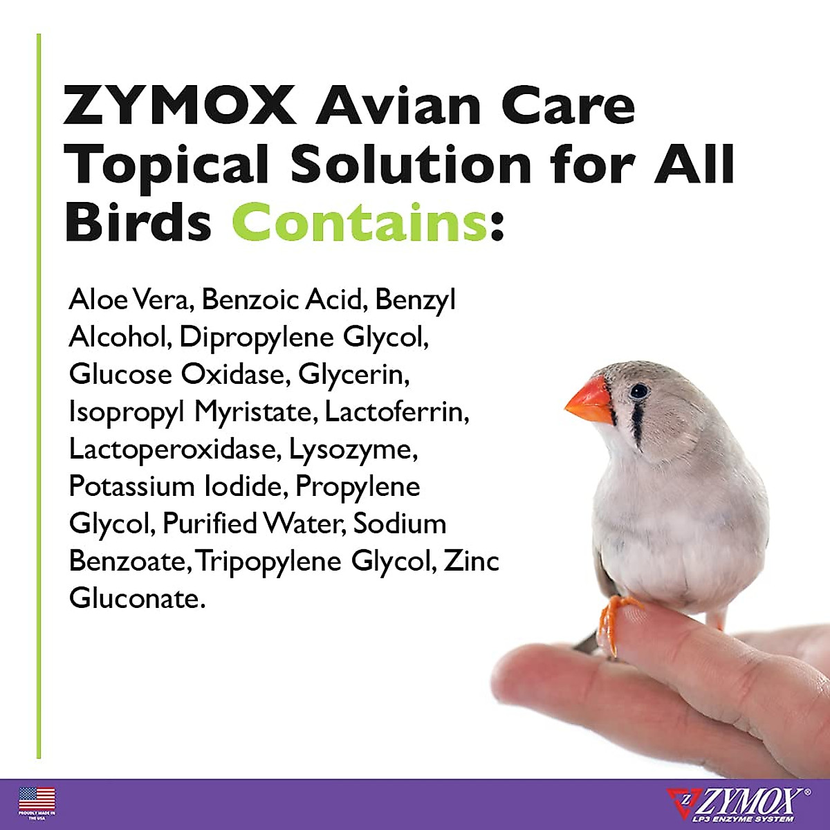 Zymox Avian Care Topical Spray for All Birds, 2 oz. – Soothes Irritated Skin & Supports Healthy Plumage for All Birds, Fowl & Poultry