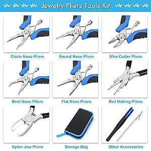 Jewelry Pliers, 16Pcs Jewelry Making Tools Kit, Micro Jewelry Pliers Set, Bracelet Tool Jewelry Helper, Tweezers Set, Mini Pliers for Jewelry Making Supplies DIY Crafting Beading Repairing